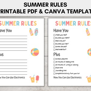 Summer Planner Bundle for Kids, Printable Editable Canva Templates ...