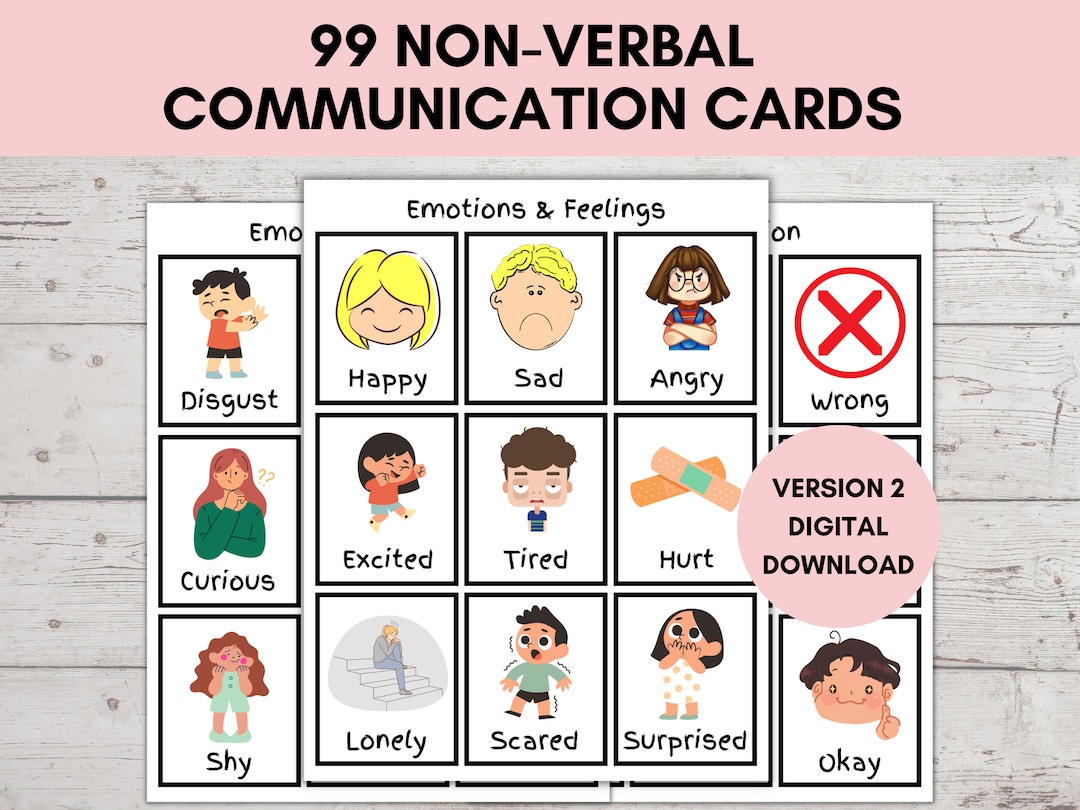 Nonverbal Communication Cards, Visual Board, Flash Cards Special Needs ...