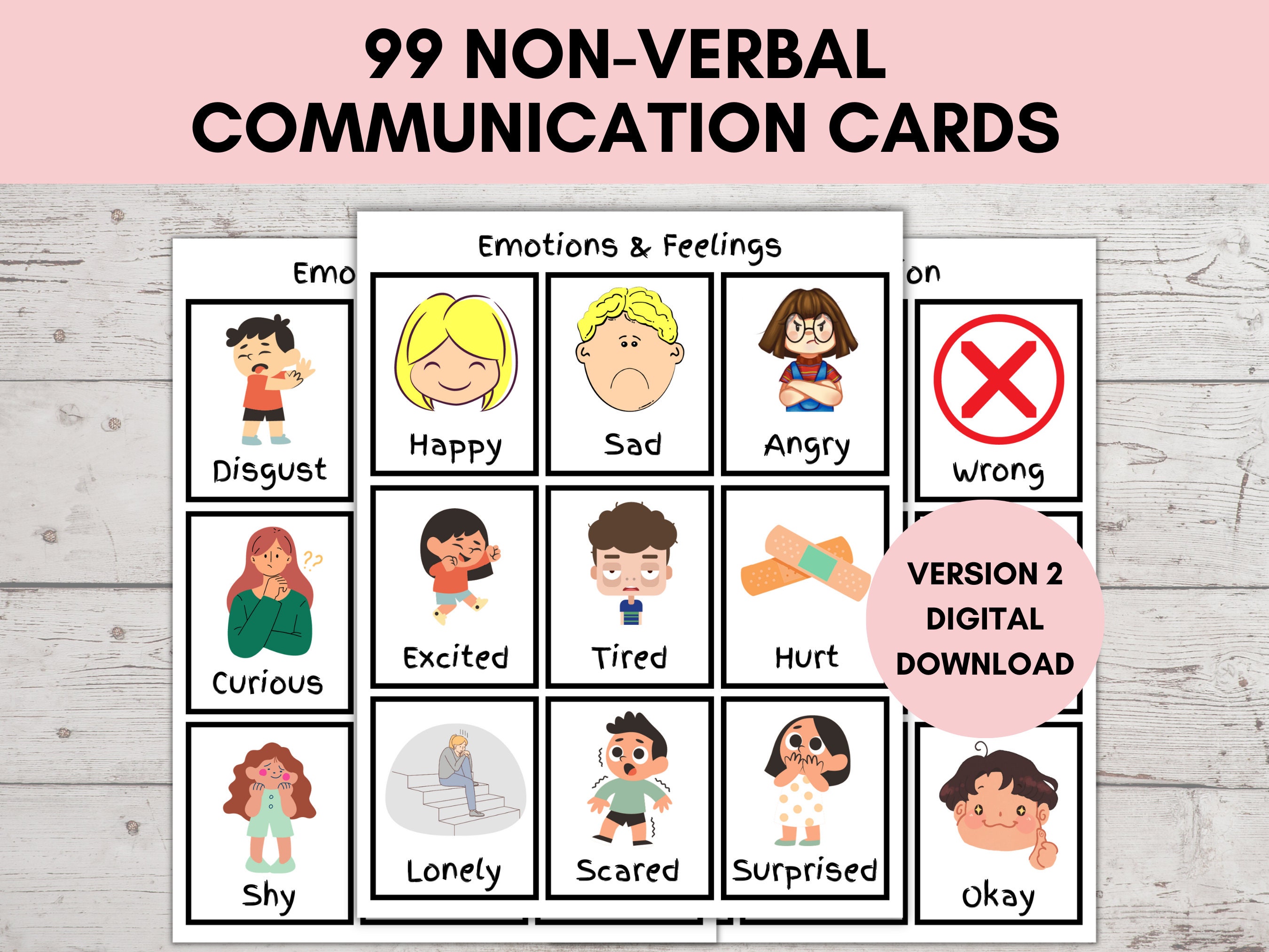 Nonverbal Communication Cards, Visual Board, Flash Cards Special Needs ... Nonverbal Communication Cards, Visual Board, Flash Cards Special Needs ...