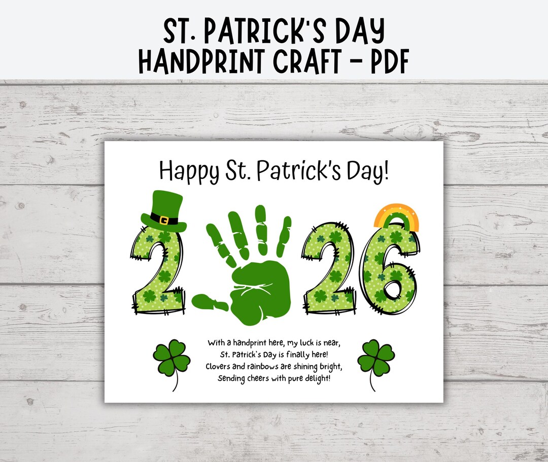 St. Patrick's Day Handprint Craft, 2026 St. Pattys Day Handprint Art ...