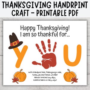 Thanksgiving Handprint Craft, Happy Thanksgiving Handprint Art, Autumn ...