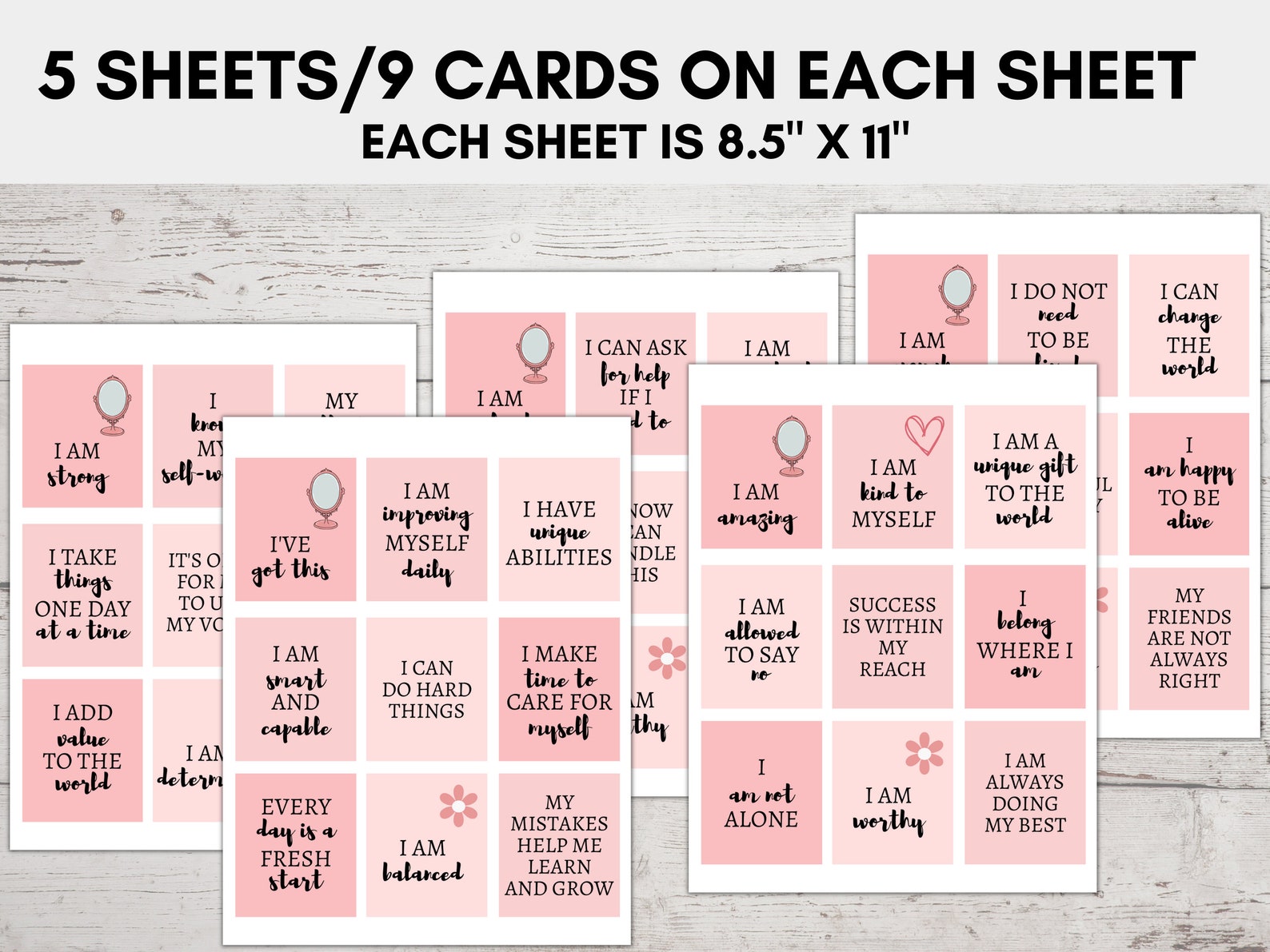 Affirmation Cards Teens, Positive Affirmation Cards for Teenage Girls ...