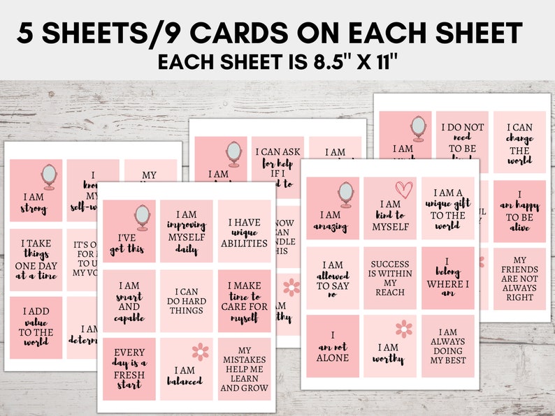 Affirmation Cards Teens, Positive Affirmation Cards for Teenage Girls, Teen Mental Health ...