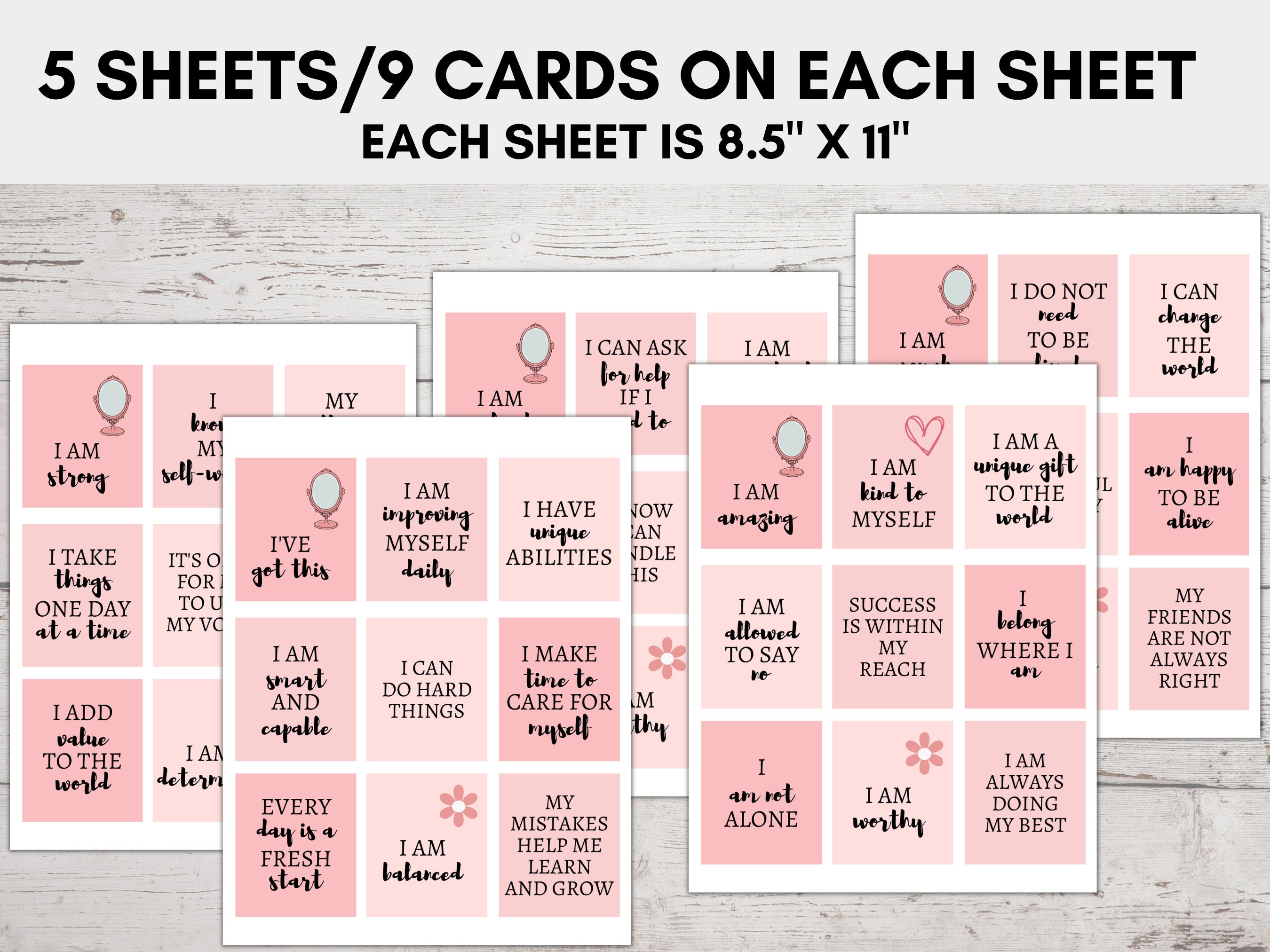 Affirmation Cards Teens, Positive Affirmation Cards for Teenage Girls ...