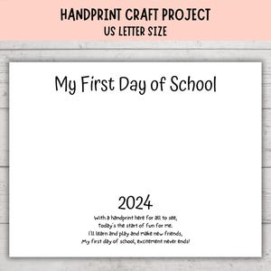 First Day of School Handprint Craft, 2024, Back to School Handprint Art ...