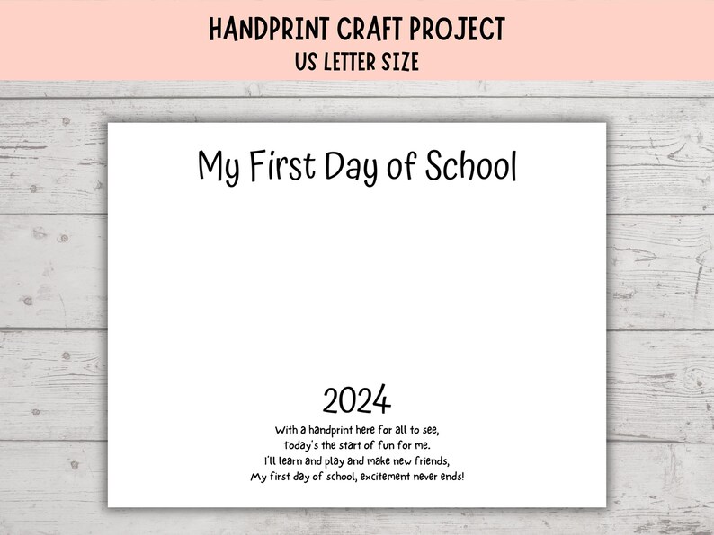 First Day of School Handprint Craft, 2024, Back to School Handprint Art ...