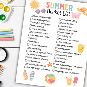 Summer Bucket List Printable, Editable Summer Bucket List, Bucket List ...