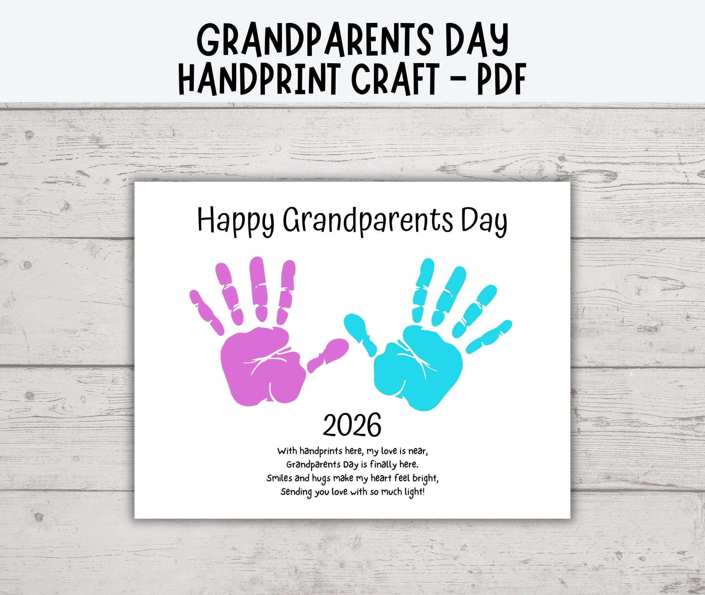 Grandparents Day Handprint Craft, 2026, Happy Grandparents Day ...