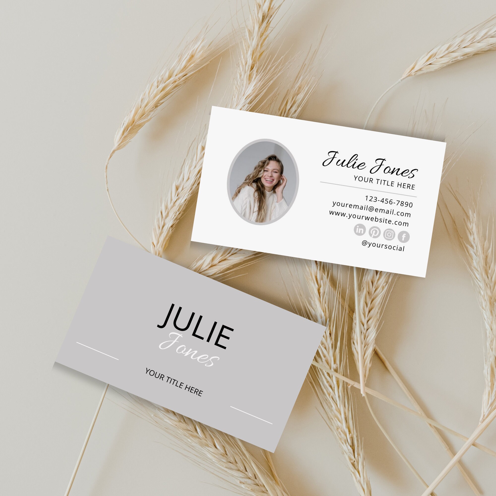 Photo Business Card Template INSTANT DOWNLOAD Minimalist - Etsy