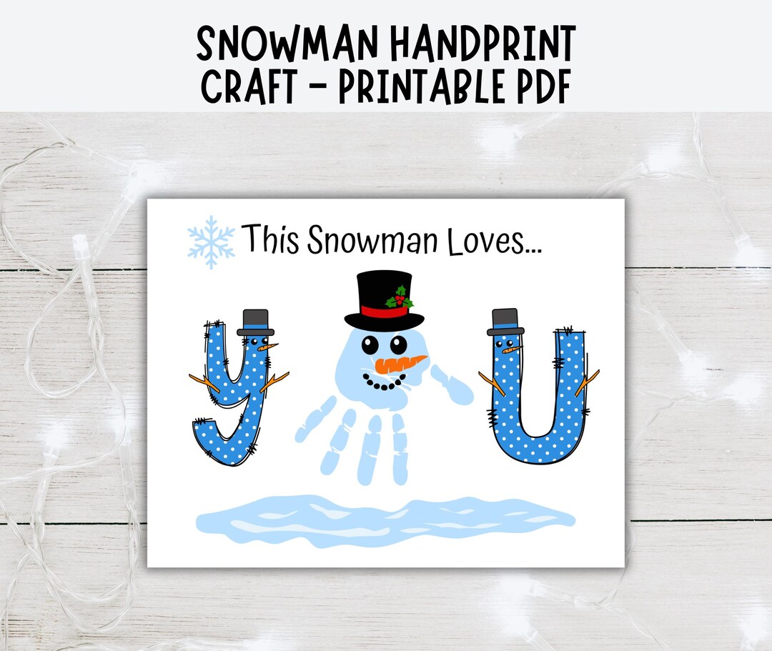 Snowman Handprint Craft, Winter Handprint Craft, Christmas Handprint ...