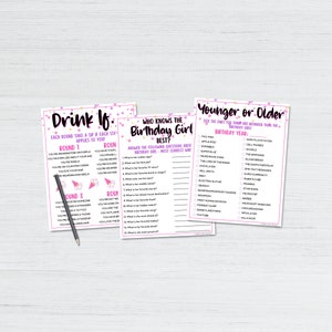 Birthday Games Bundle | 10 Birthday Games for Her | Adult Birthday ...