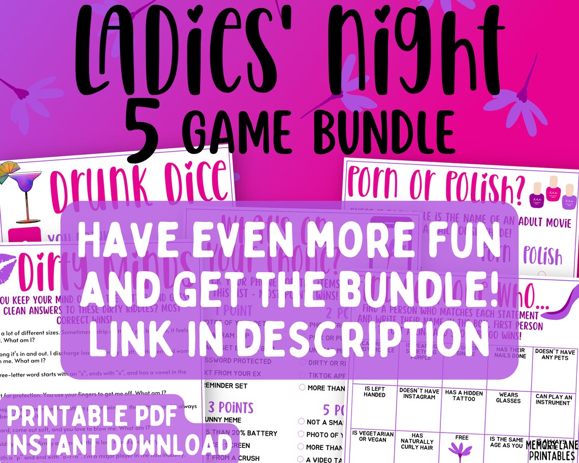 Ladies' Night Scavenger Hunt Game | Ladies Night Party Game | Fun Girls ...
