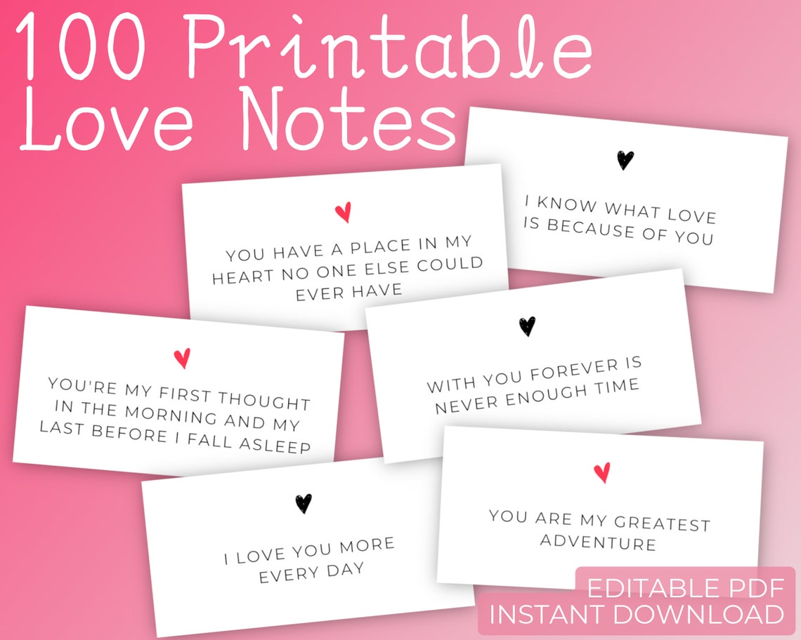 Love Notes Printable | Love Notes Cards | Mini Love Messages ...