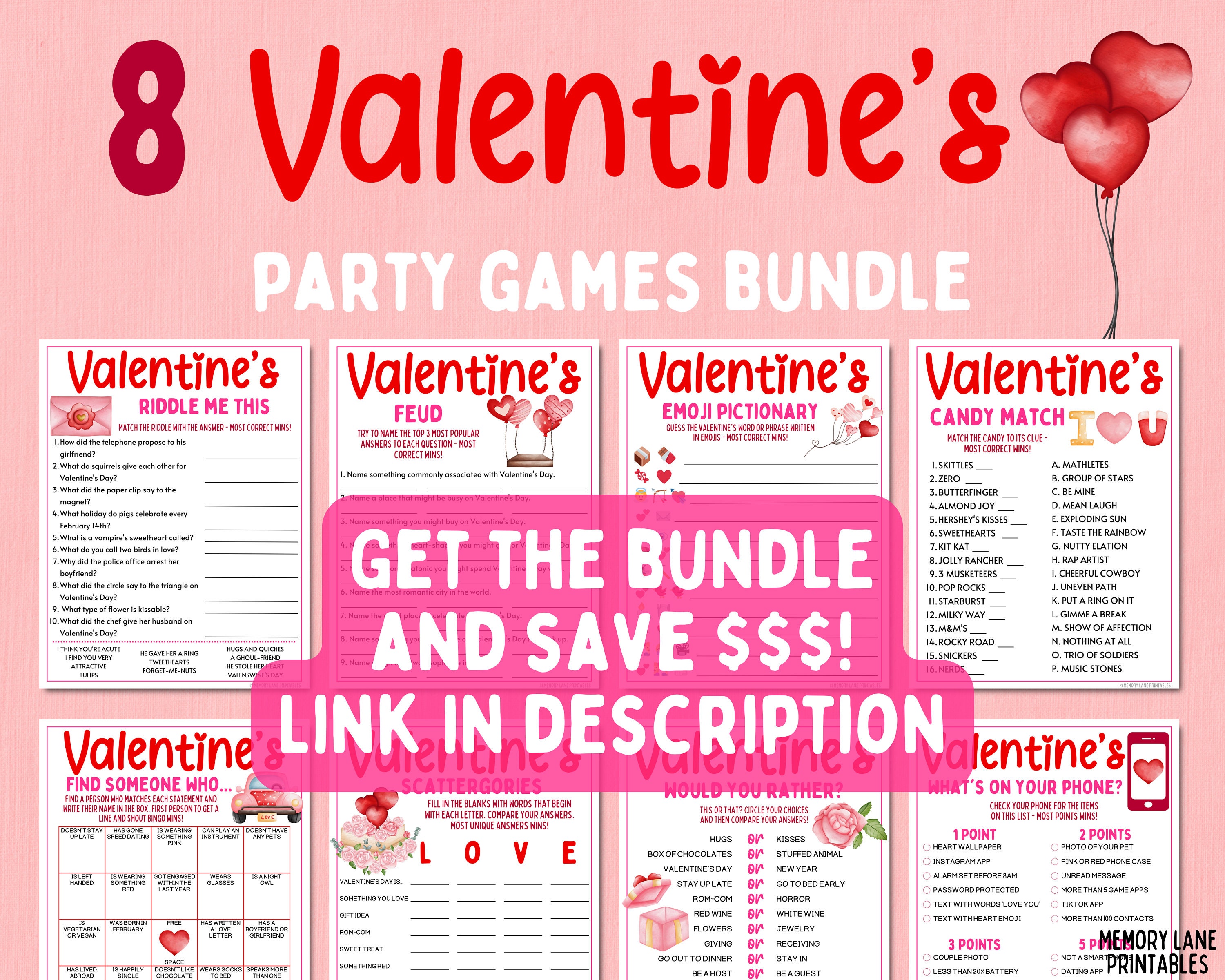 Valentine's the Color Red Game | Valentine's Day Party Game | Fun ...