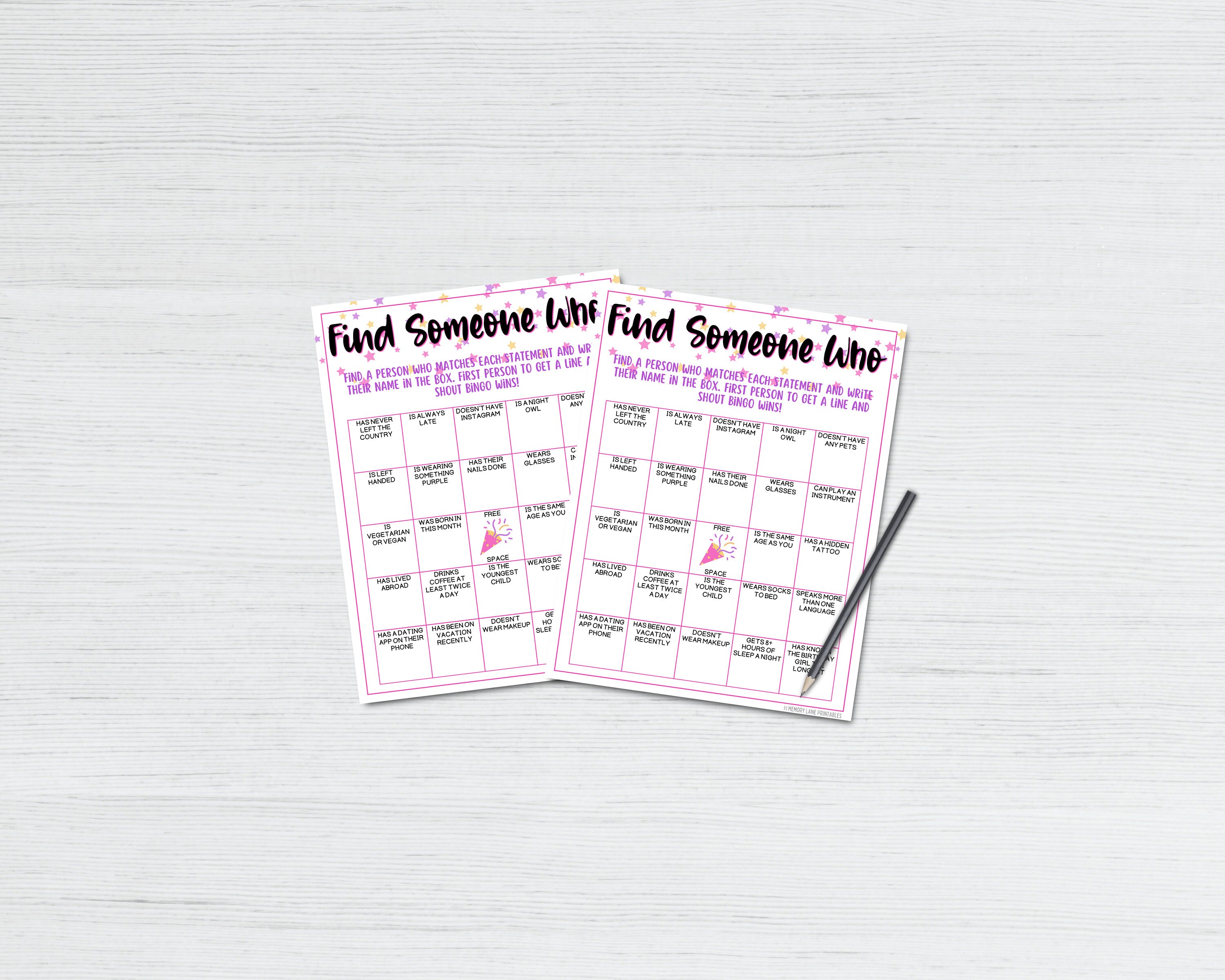 Find Someone Who Birthday Game Birthday Game for Her Adult Birthday ...