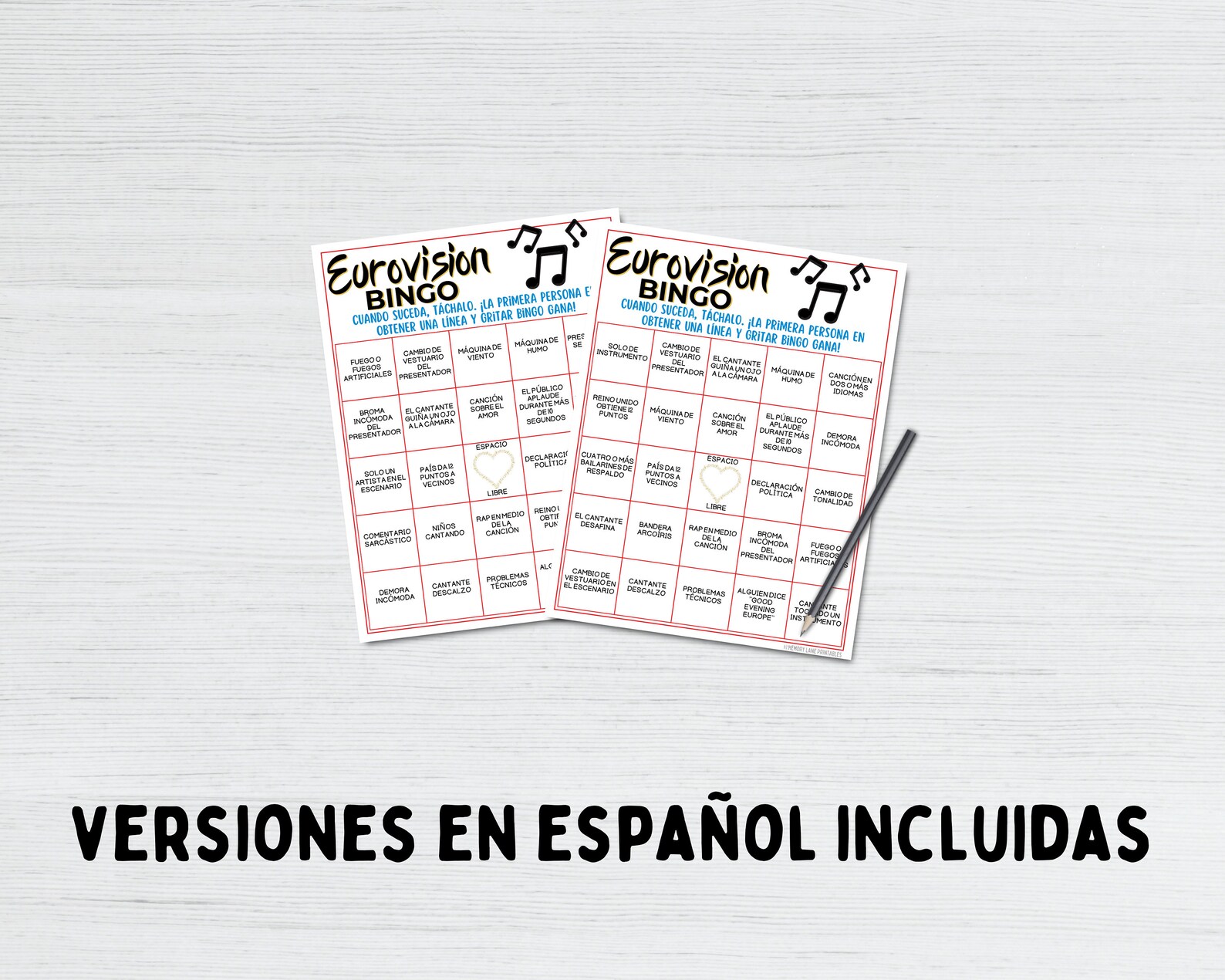 Eurovision Bingo Game Eurovision Party Game Printable Eurovision Song ...