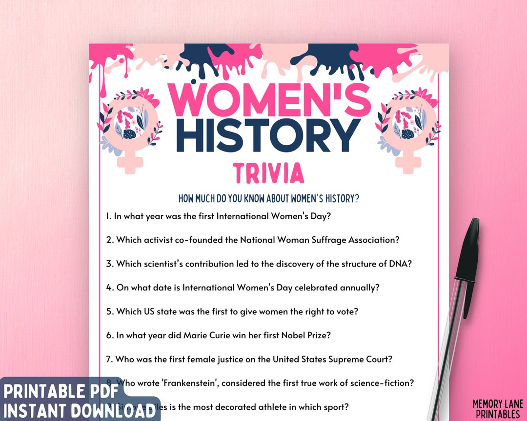 International Women's Day Trivia Game | Women's History Month Trivia ...