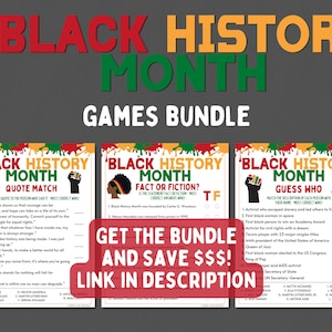 Black History Month Games Bundle | Black History Trivia Games | Fun ...