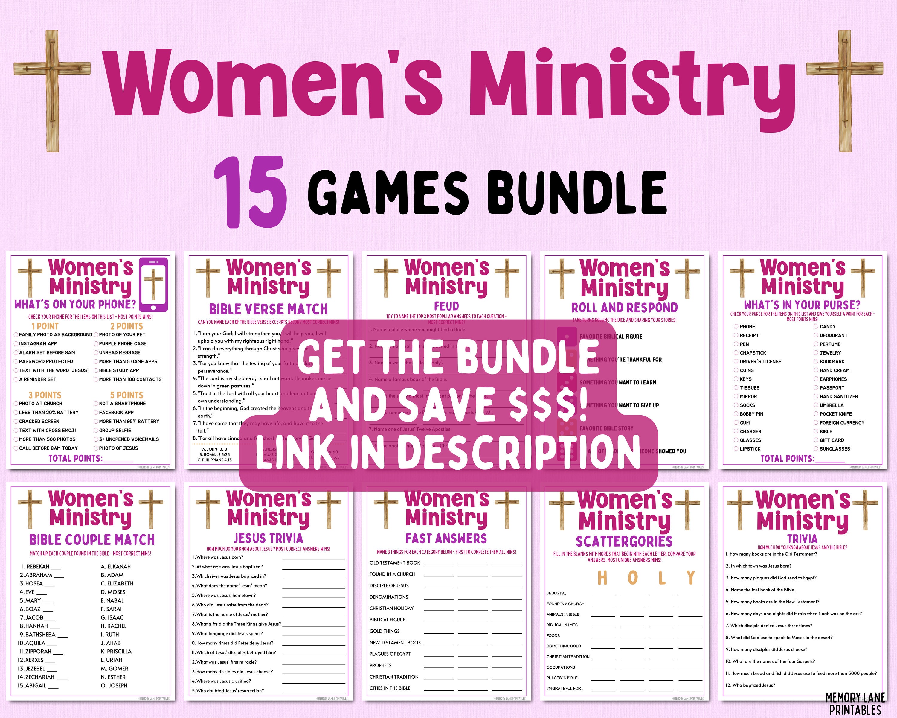 Bible Games Bundle | Bible Study Games | Church Games | Youth Group ...