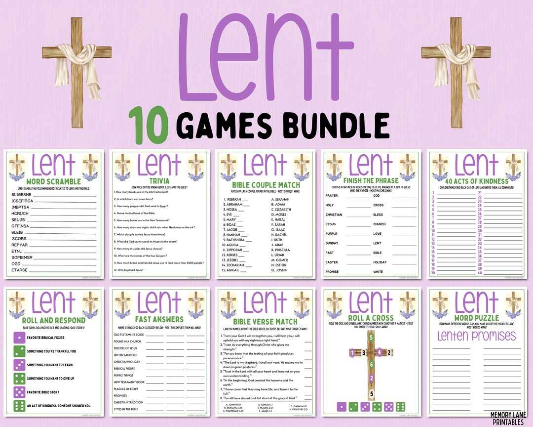 Lent Games Bundle | Lenten Games | Lent Activities | Lent Church Games ...