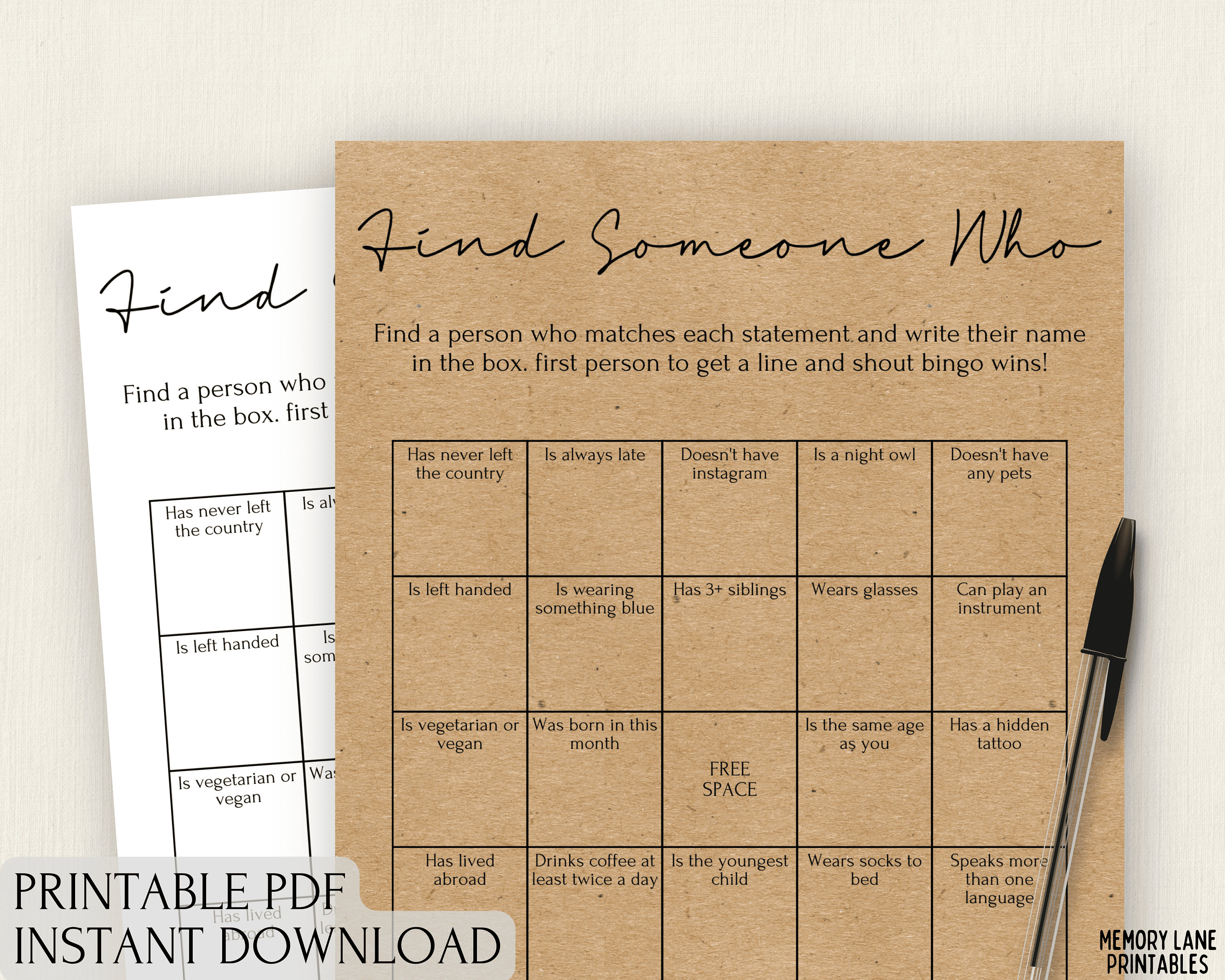Find Someone Who Game Birthday Party Game Adult Birthday - Etsy
