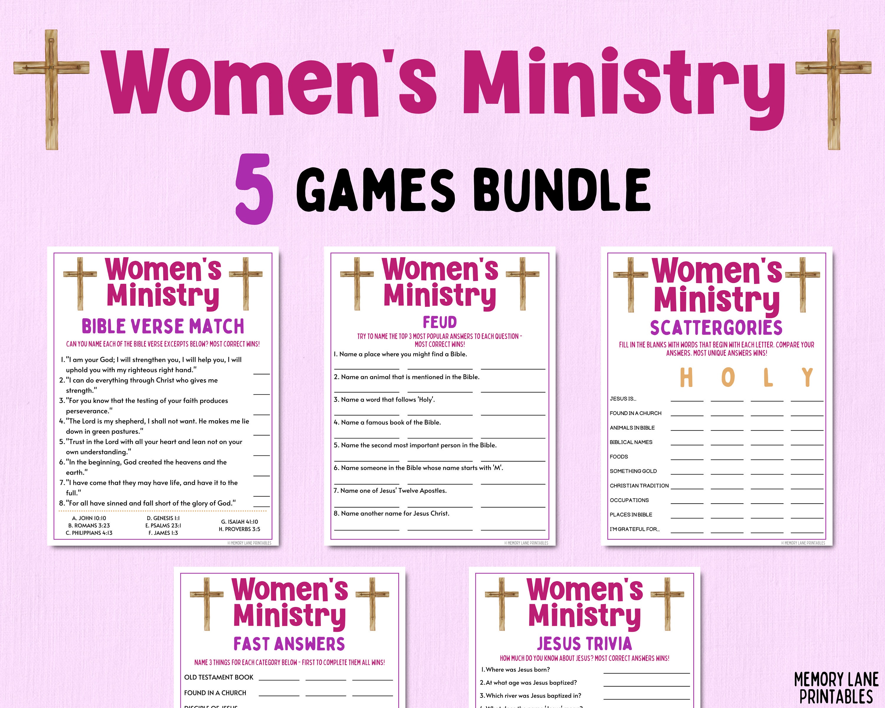 Women's Ministry Games Bundle | Bible Games | Church Games | Women's ...