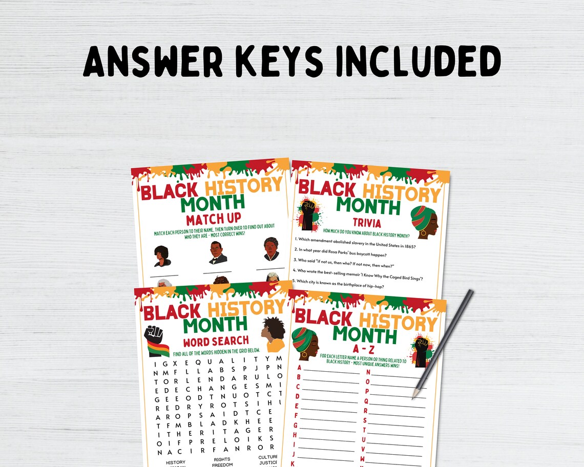 Black History Month Games Bundle | Black History Trivia Games | Fun ...