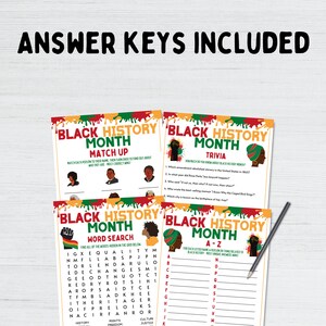 Black History Month Games Bundle | Black History Trivia Games | Fun ...