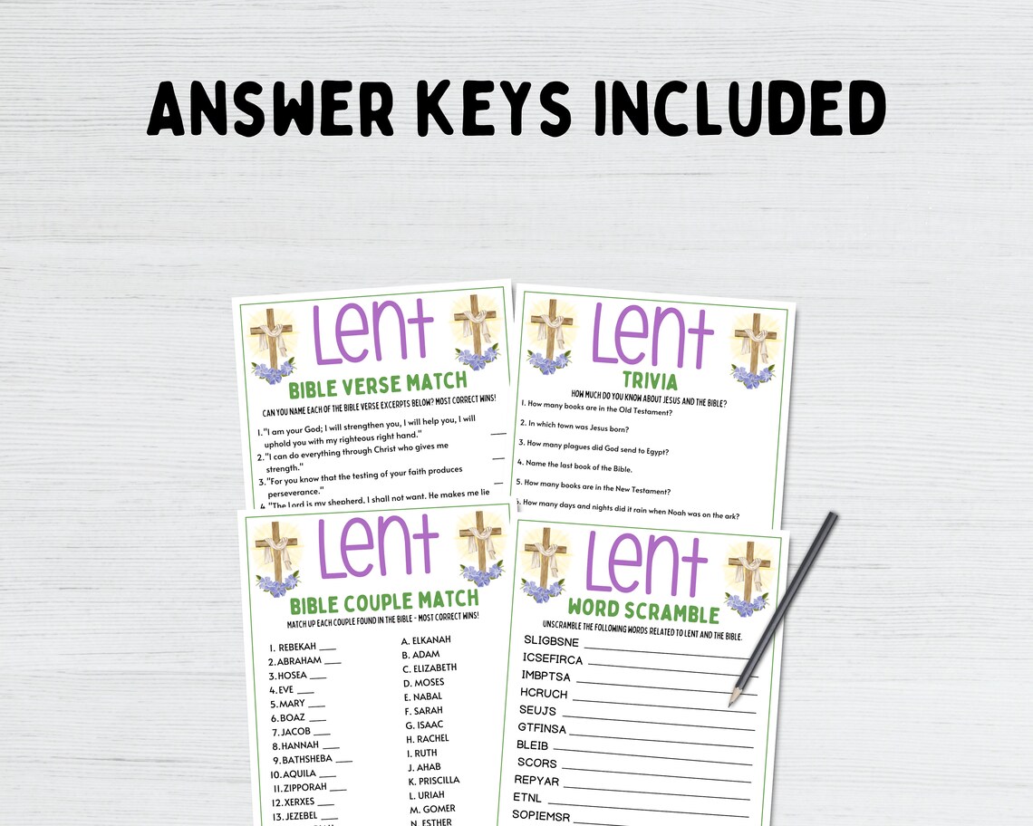 Lent Games Bundle | Lenten Games | Lent Activities | Lent Church Games ...