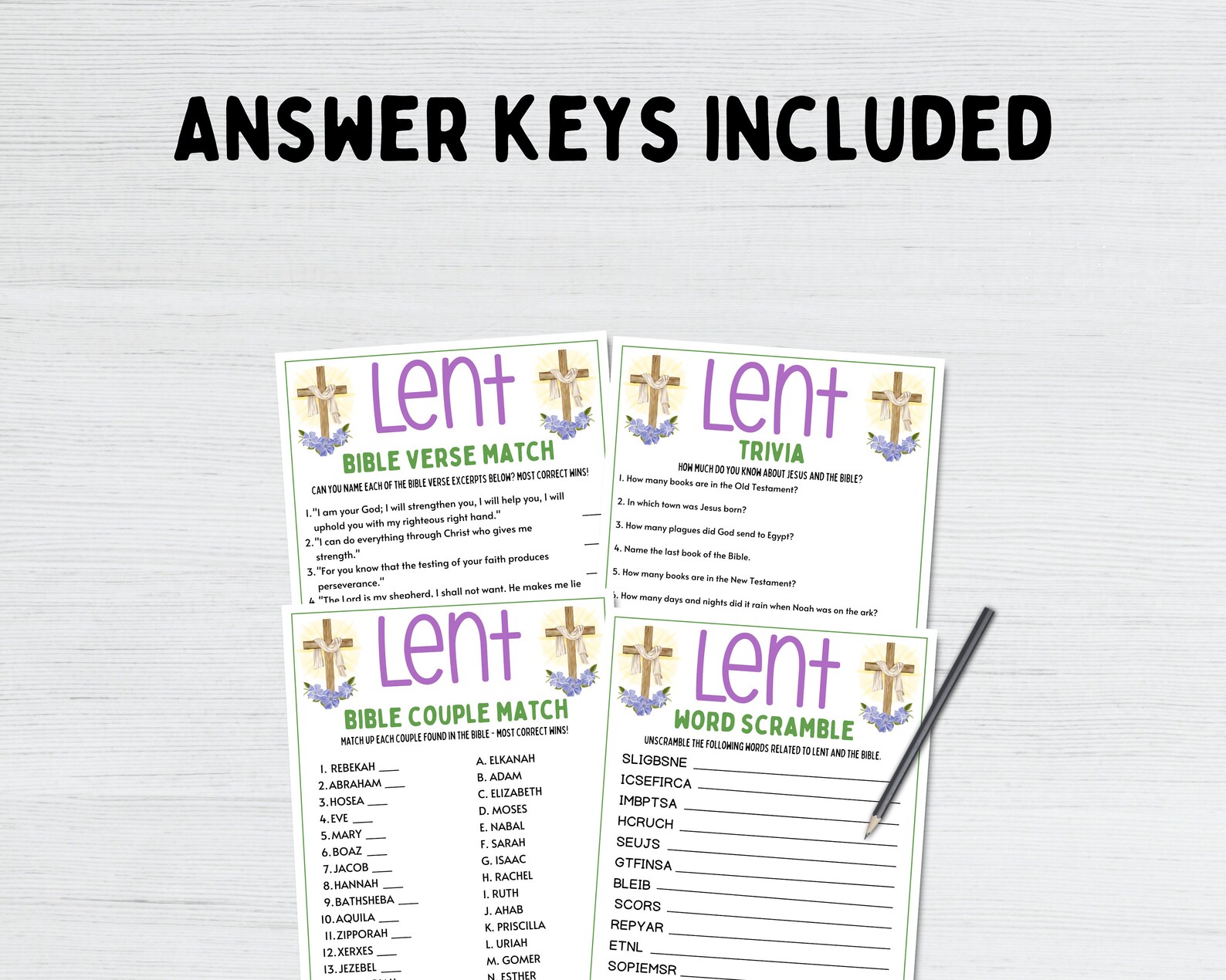 Lent Games Bundle | Lenten Games | Lent Activities | Lent Church Games ...