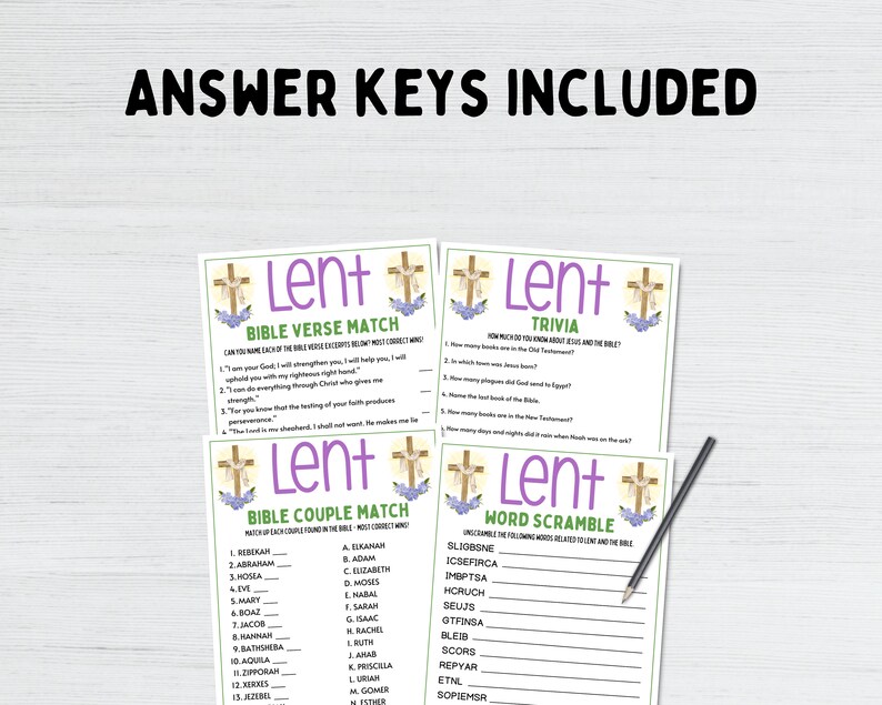 Lent Games Bundle | Lenten Games | Lent Activities | Lent Church Games ...