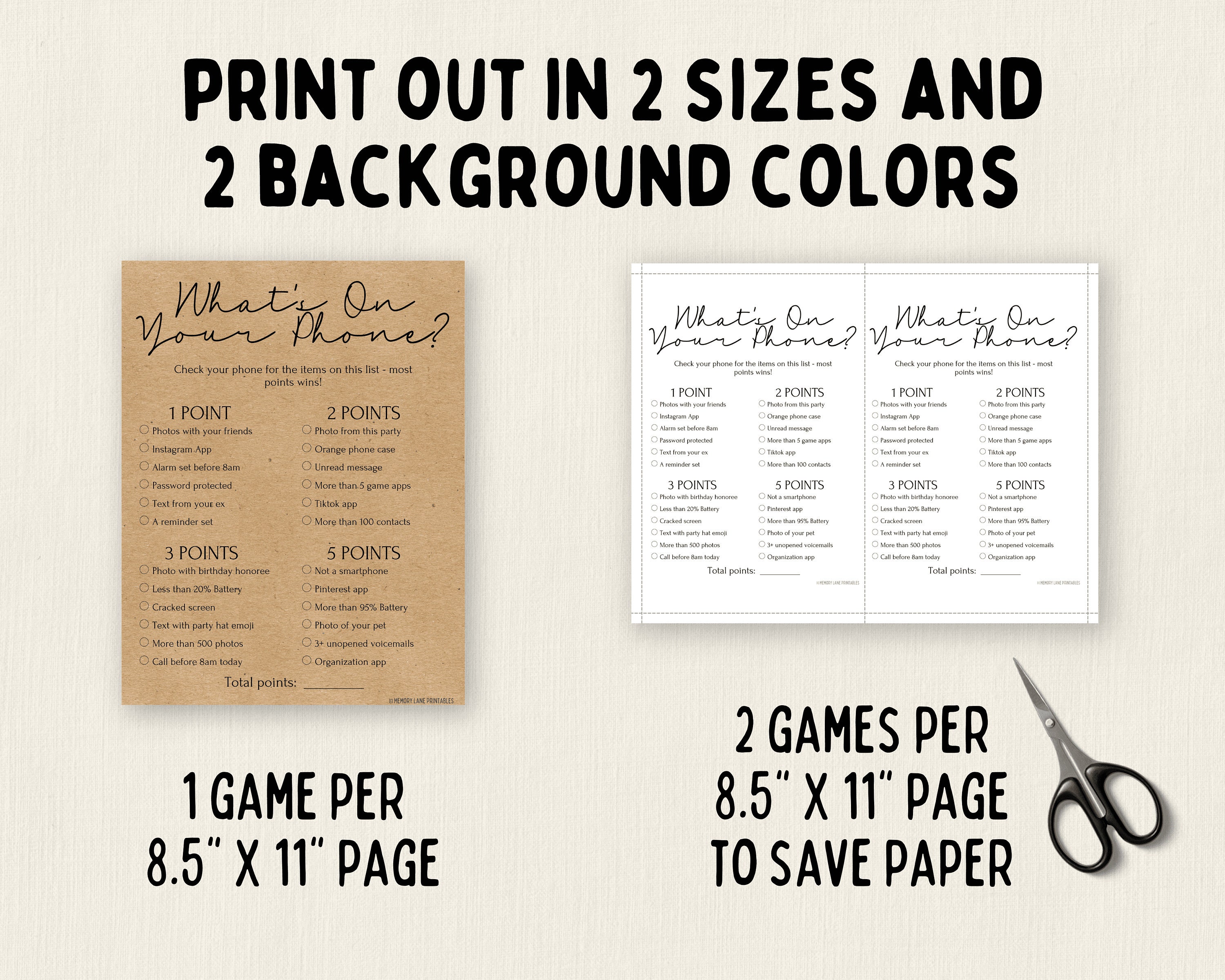 What's on Your Phone Game Birthday Party Game Adult Birthday Party Game ...