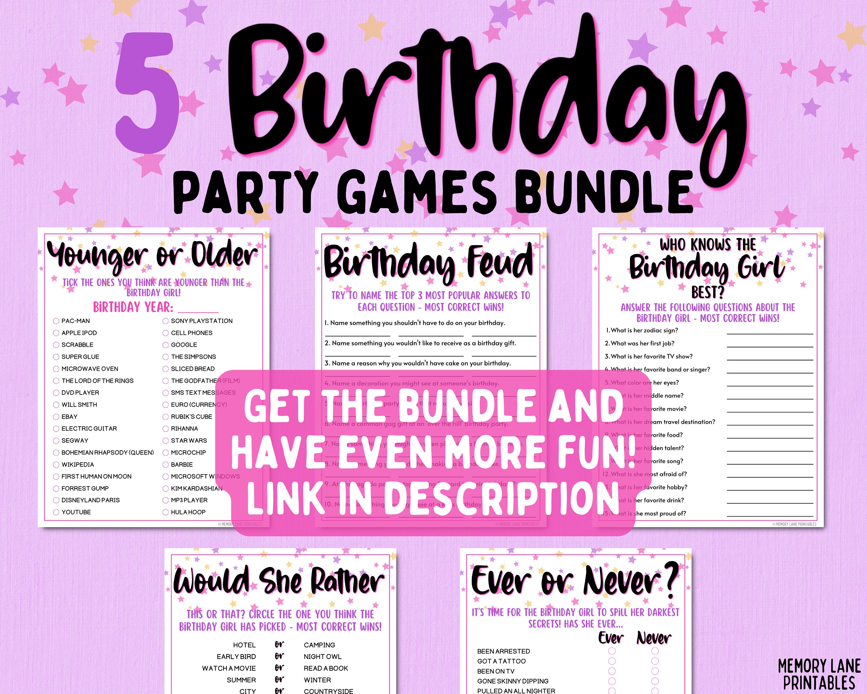 Birthday Friendly Feud Game | Birthday Feud | Birthday Party Game ...