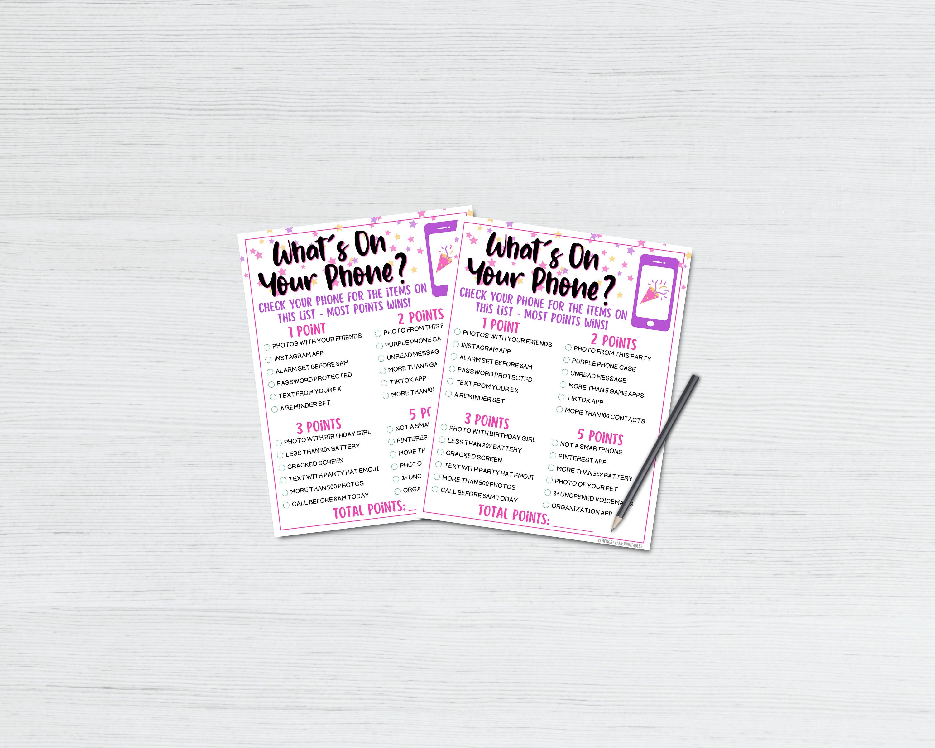 What's on Your Phone Birthday Game | Birthday Game for Her | Adult ...