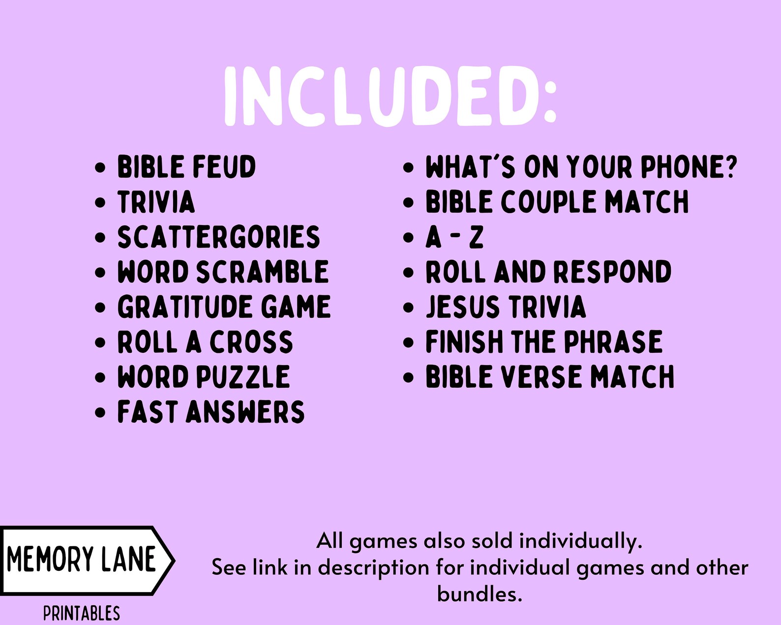 Bible Games Bundle Bible Study Games Church Games Youth Group Games ...