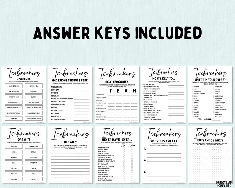 Icebreaker Games Bundle Group Activity Office Games Fun - Etsy