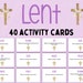 Lent Activity Cards Lenten Game Lent Activities for Kids Lent Church ...