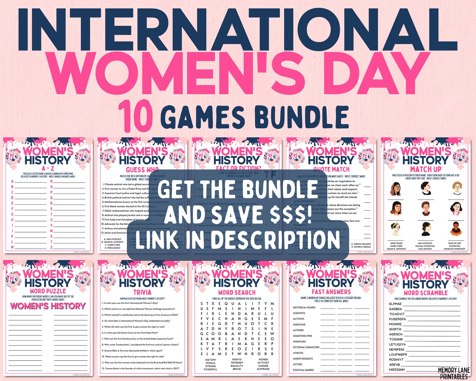 International Women's Day Guess Who Game Women's History Month Trivia ...