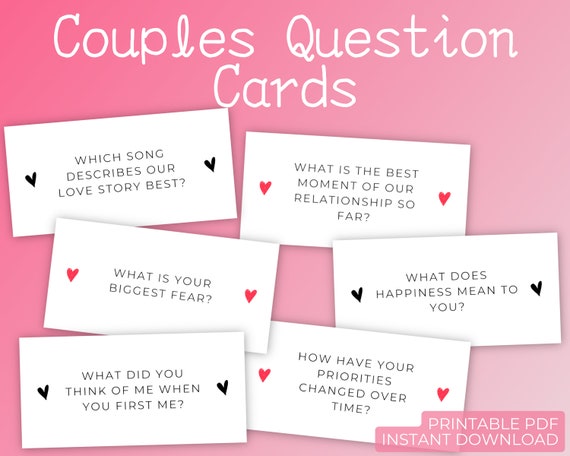 60 Couples Question Cards Printable Couples Conversation - Etsy