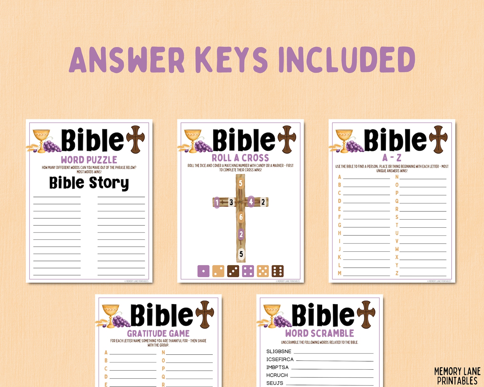 Bible Games Bundle Bible Study Games Church Games Youth Group Games ...