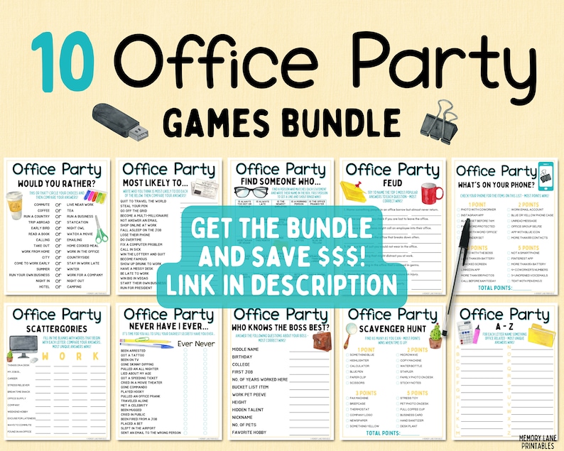Office Party Feud Game | Work Party Game | Fun Printable Game | Group ...