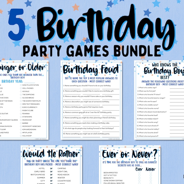 Birthday Party Games - Etsy