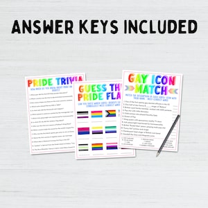 Pride Party Games Bundle | 5 LGBTQ+ Pride Games | Pride Trivia Games ...