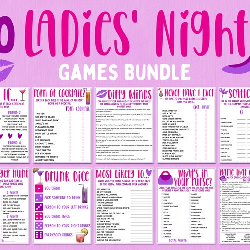 Ladies' Night 10 Game Bundle Ladies Night Party Games - Etsy