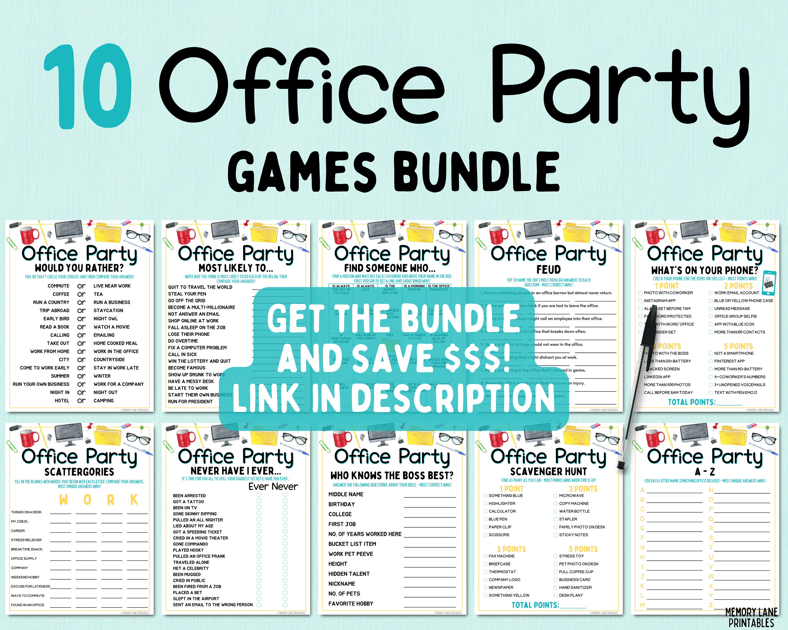 Office Party Feud Game Work Party Game Fun Printable Game - Etsy