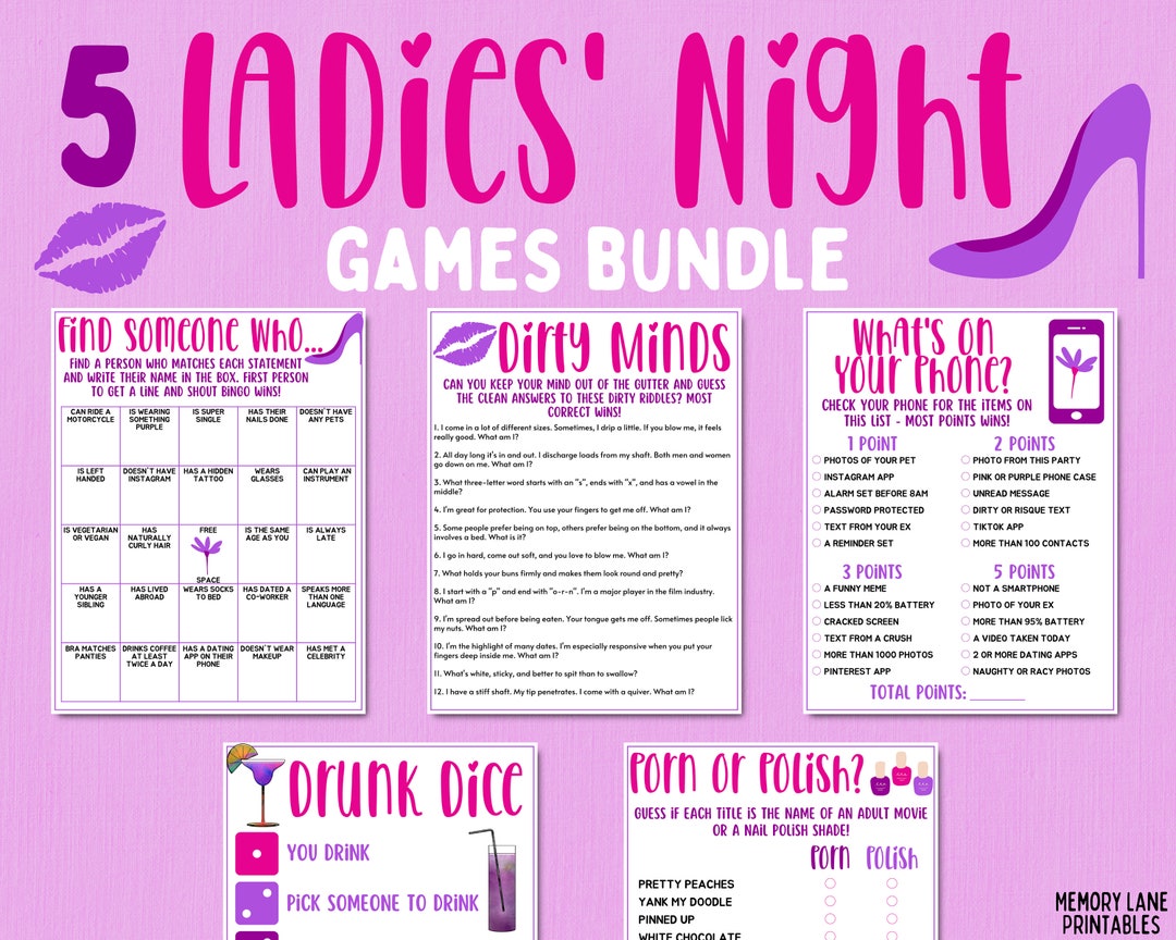 Ladies' Night 5 Game Bundle Ladies Night Party Games Fun Girls Night ...