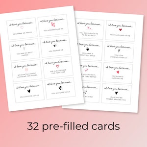 Reasons Why I Love You Cards | Printable Love Notes | Personalised ...