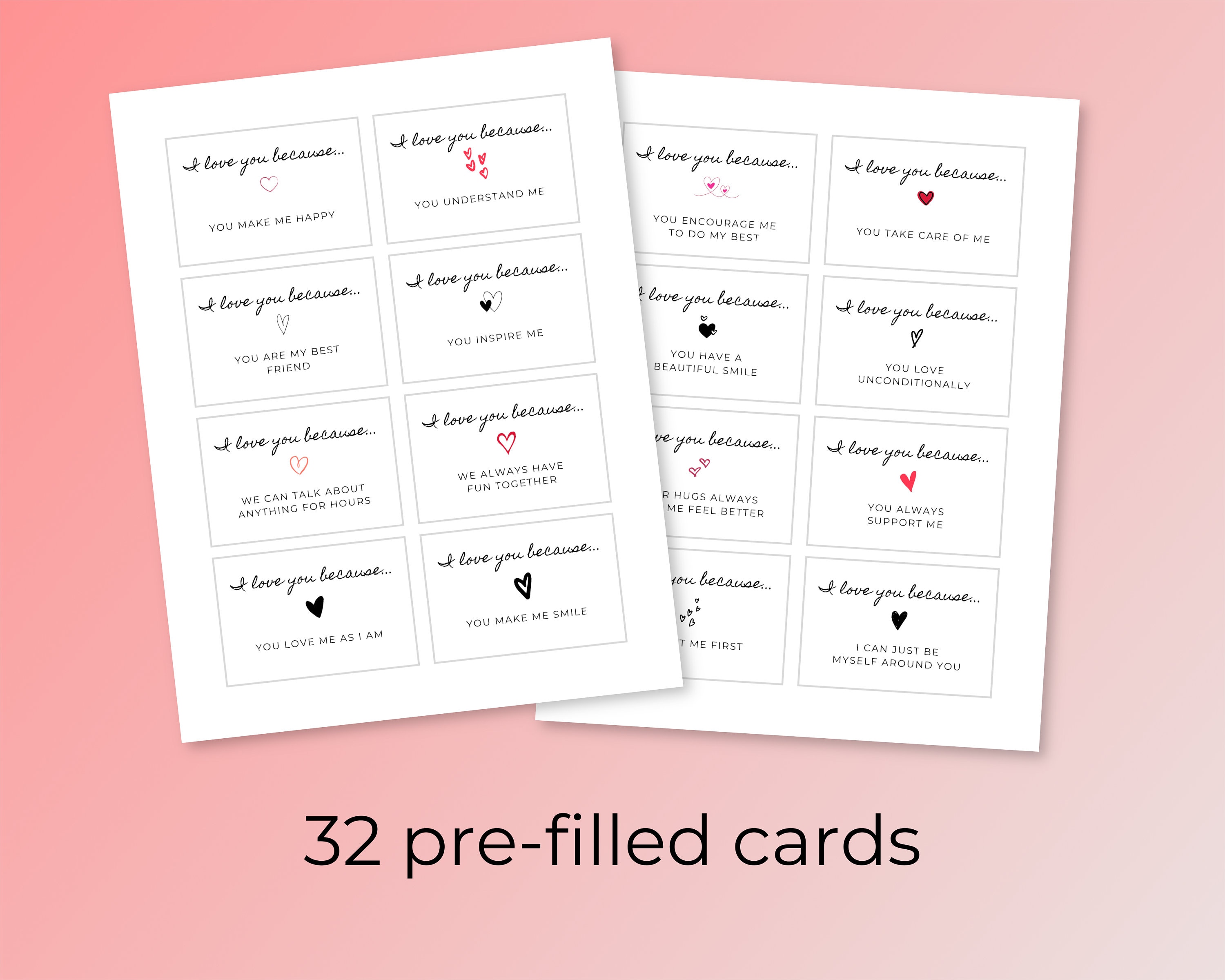 Reasons Why I Love You Cards | Printable Love Notes | Personalised ...