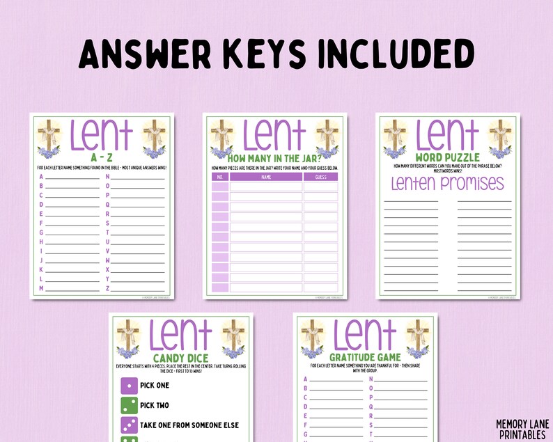 Lent Games Bundle | Lenten Games | Lent Activities | Lent Church Games ...