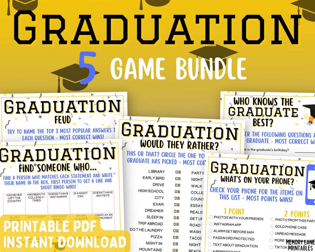 Graduation Games Bundle 5 Graduation Party Games Fun Etsy graduation-games-bundle-5-graduation-party-games-fun-etsy